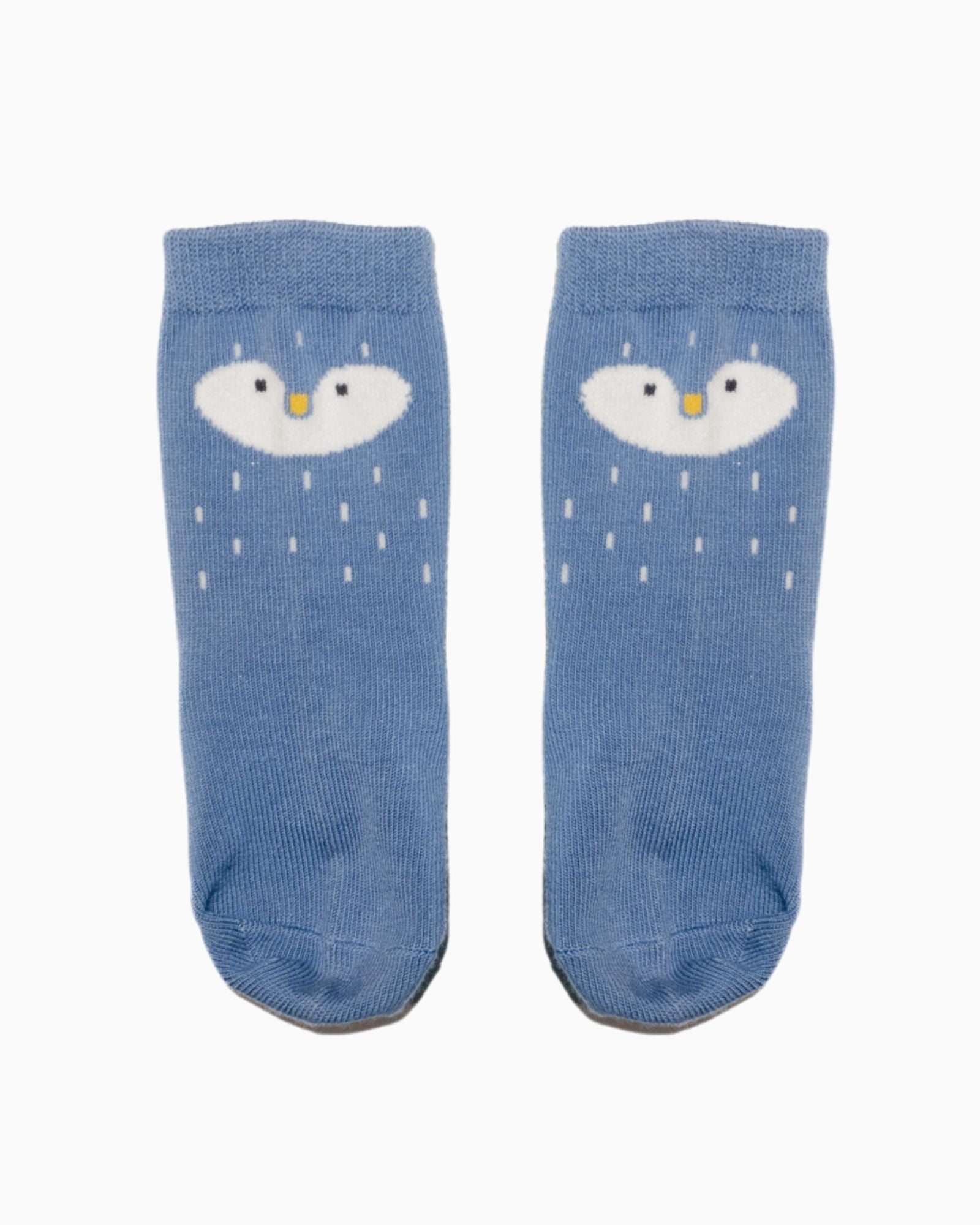 Penguin Knitted Baby Socks, Blue Animal Socks for Toddlers